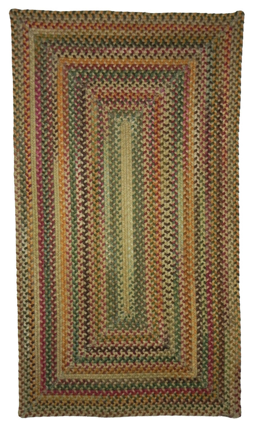 Sherwood Forest Concentric Braided Rectangle Rug, Amber, 3'x5 ...