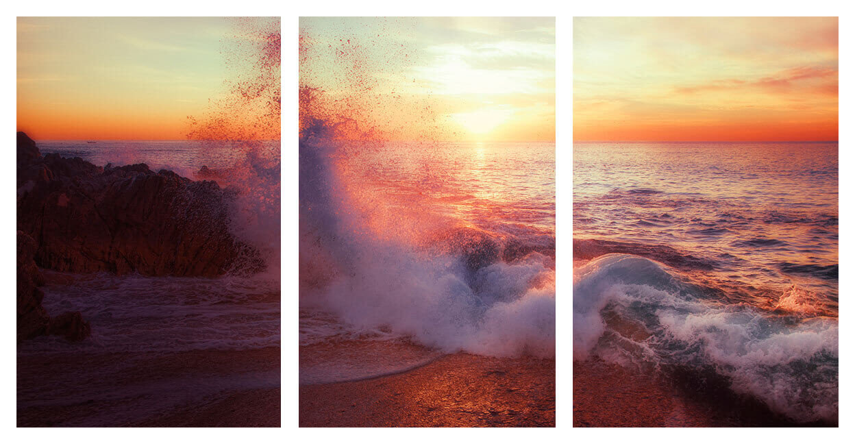 Art Sets - Big Ocean Wave Art Picture, 72x44 - Beach Style - Prints And ...