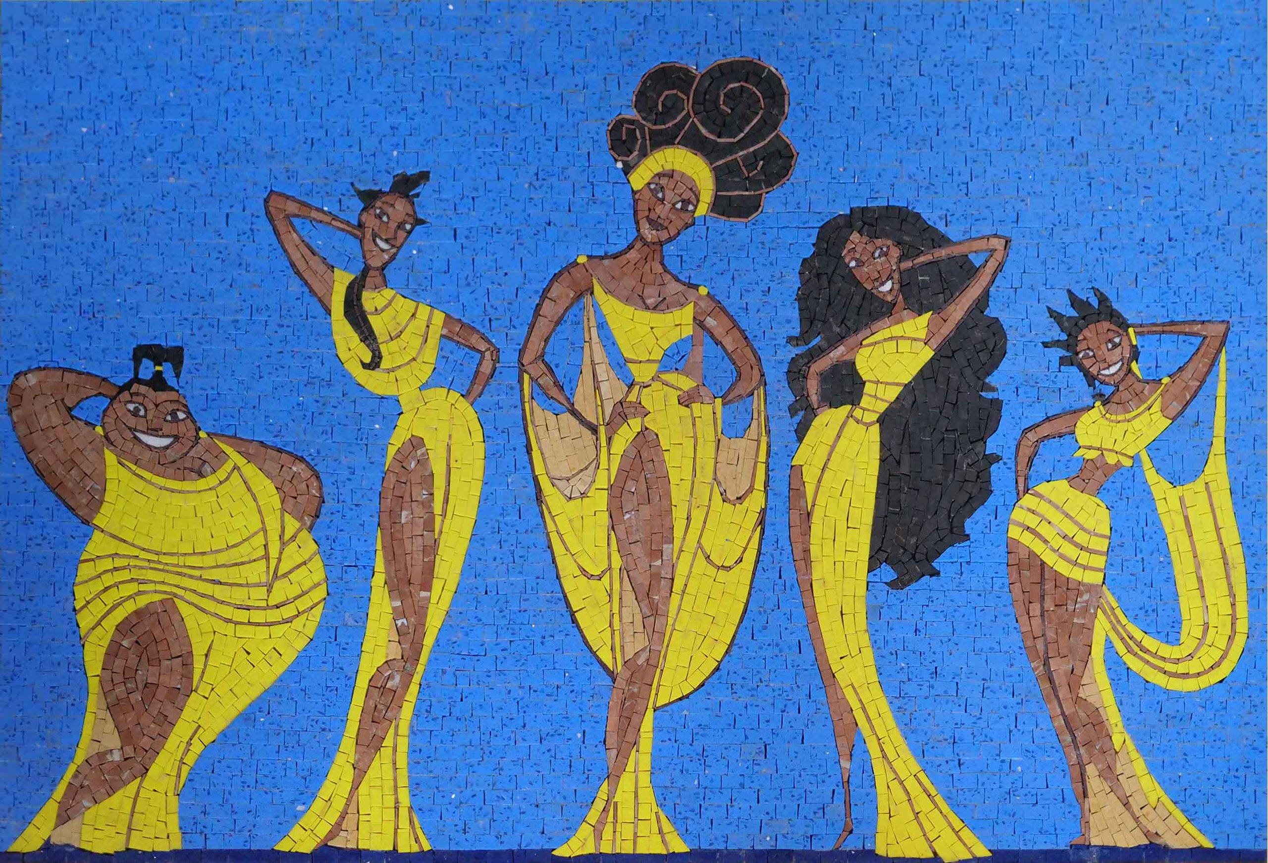 Mosaic Artwork - Hercules Five Muses, 72" x 48" - Contemporary - Tile ...