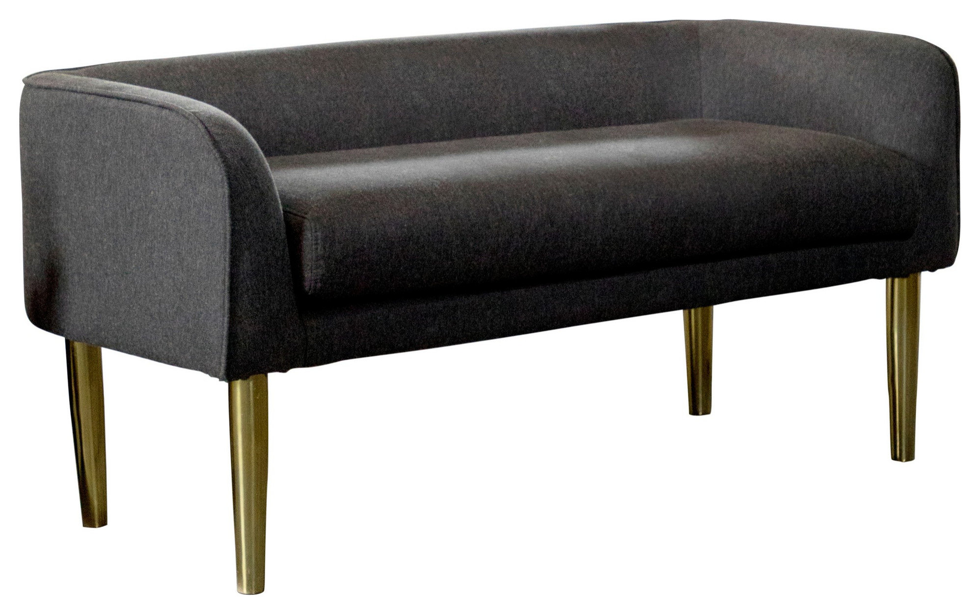 Benzara BM242721 Bench With Low Profile Back and Round Tapered Metal ...