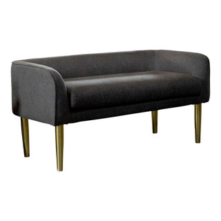 Benzara BM242721 Bench With Low Profile Back and Round Tapered Metal ...