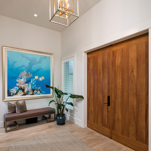 75 Beautiful Coastal Porcelain Tile Entryway Pictures & Ideas ...