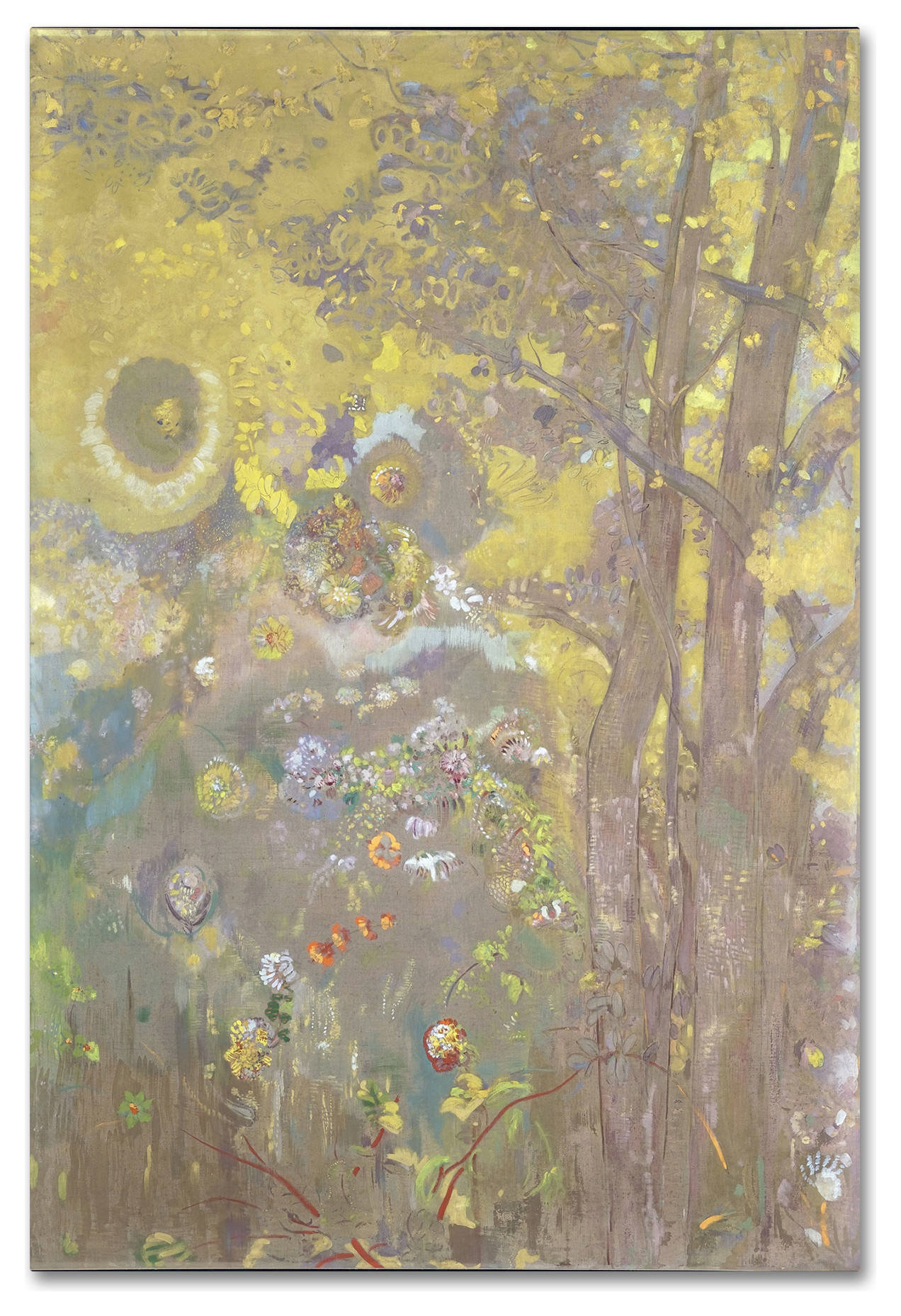 Odilon Redon 'Trees On A Yellow Background' Canvas Art, 24"x16 ...