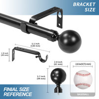 1" Steel Ball Drapery Curtain Rod, 28"-48" - Traditional - Curtain Rods ...