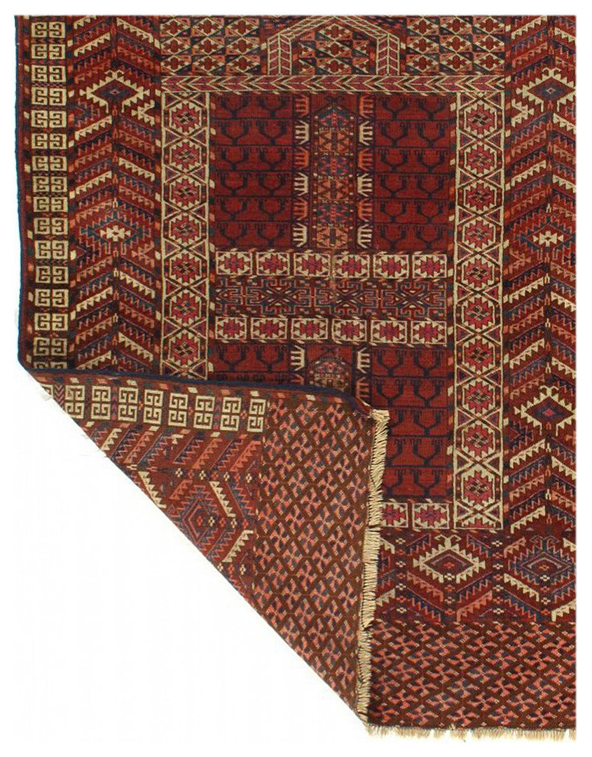 Rust Russian Turkman 4'x5' - Southwestern - Area Rugs - by Pasargad DC ...