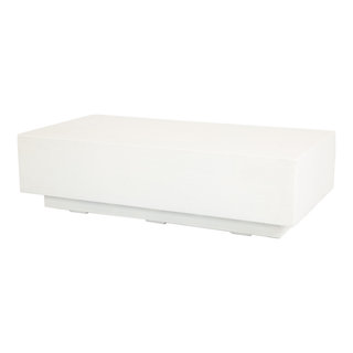 GRFC Faux Bois Coffee Table, Bone Finish - Contemporary - Outdoor ...