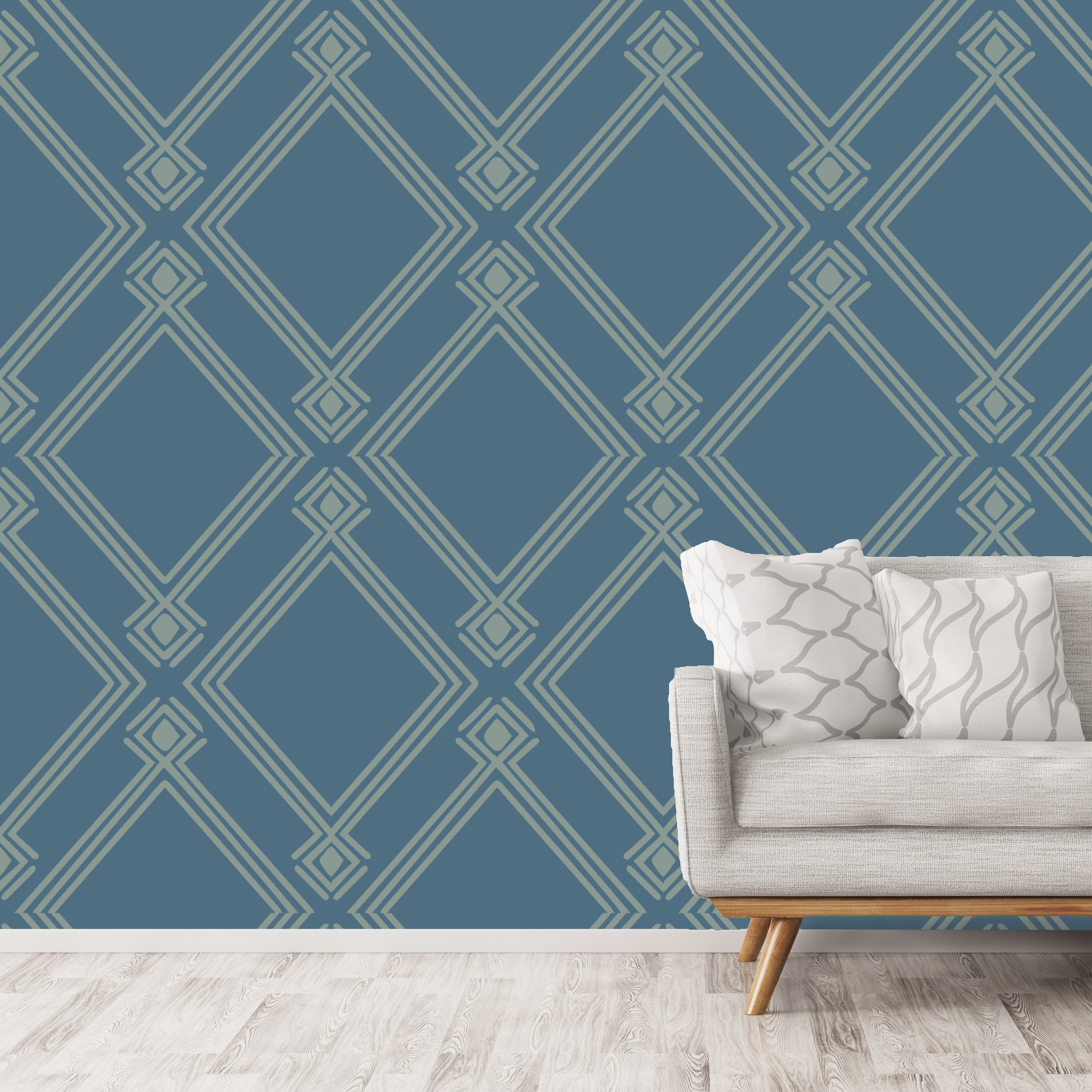 Diamond Air Force Blue Wallpaper by Monor Designs, Sample 12"x8 ...