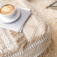 Pasargad Home Grand Canyon Premium Cotton Pouf, Beige - Scandinavian - Floor Pillows And Poufs ...