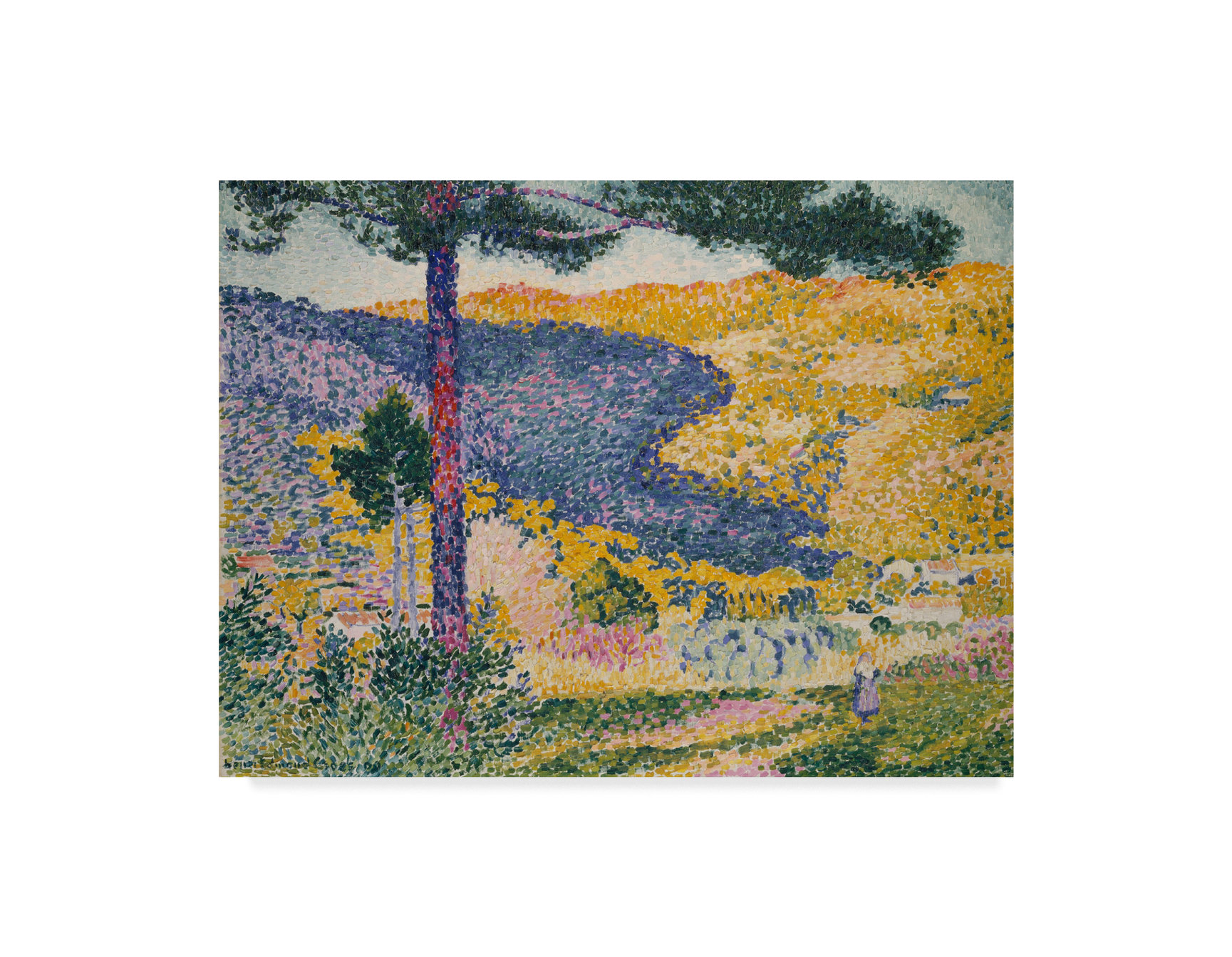 Henri Edmond Cross 'Valley With Fir' Canvas Art, 47"x35" - Contemporary - Prints And Posters ...