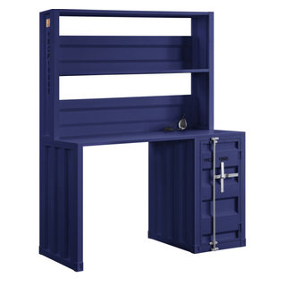 47" Blue Iron Writing Desk - Industrial - Desks And Hutches - by ...