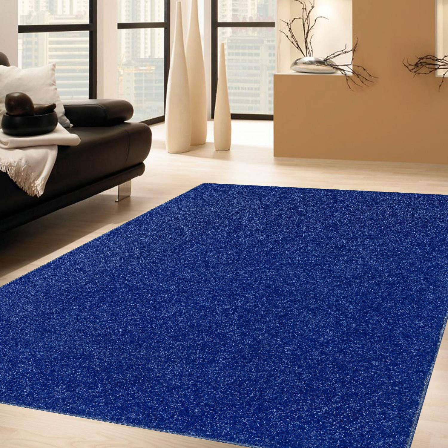 Saturn Collection Pet Friendly Area Rugs, Neon Blue, 4' x 6 ...
