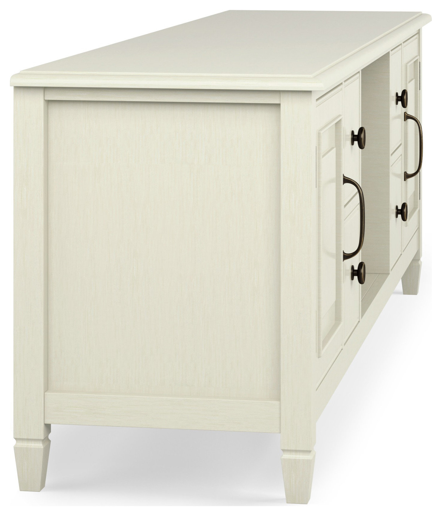 Solid Wood 72" Wide Tv Stand, Antique White For Tvs Up To 80 ...