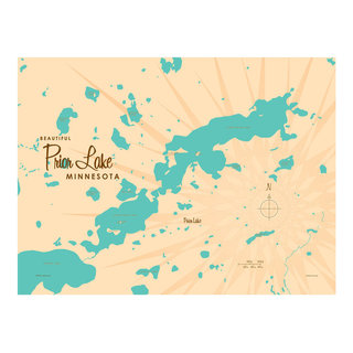 Lakebound Prior Lake Minnesota Map Art Print, 18"x24" - Contemporary ...