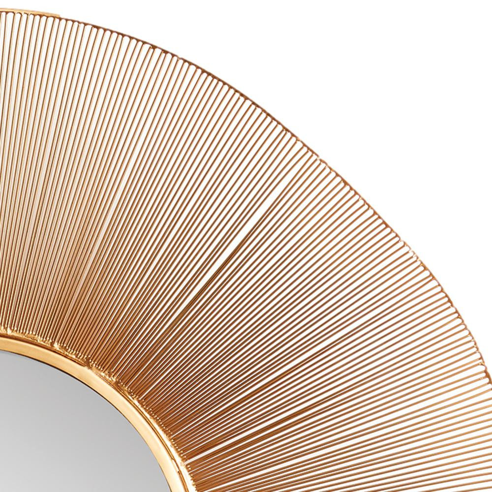 Large 40 in Wavy Gold Wire Sunburst Round Wall Mirror Contemporary ...