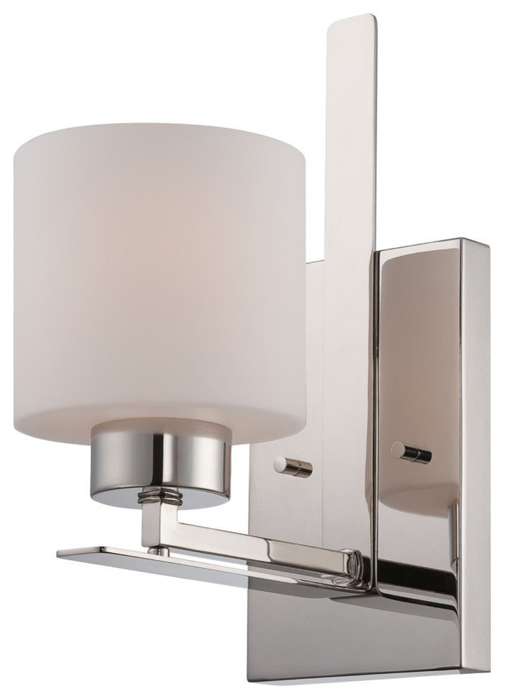 Parallel 1 Light Vanity Fixture With Etched Opal Glass - Transitional ...