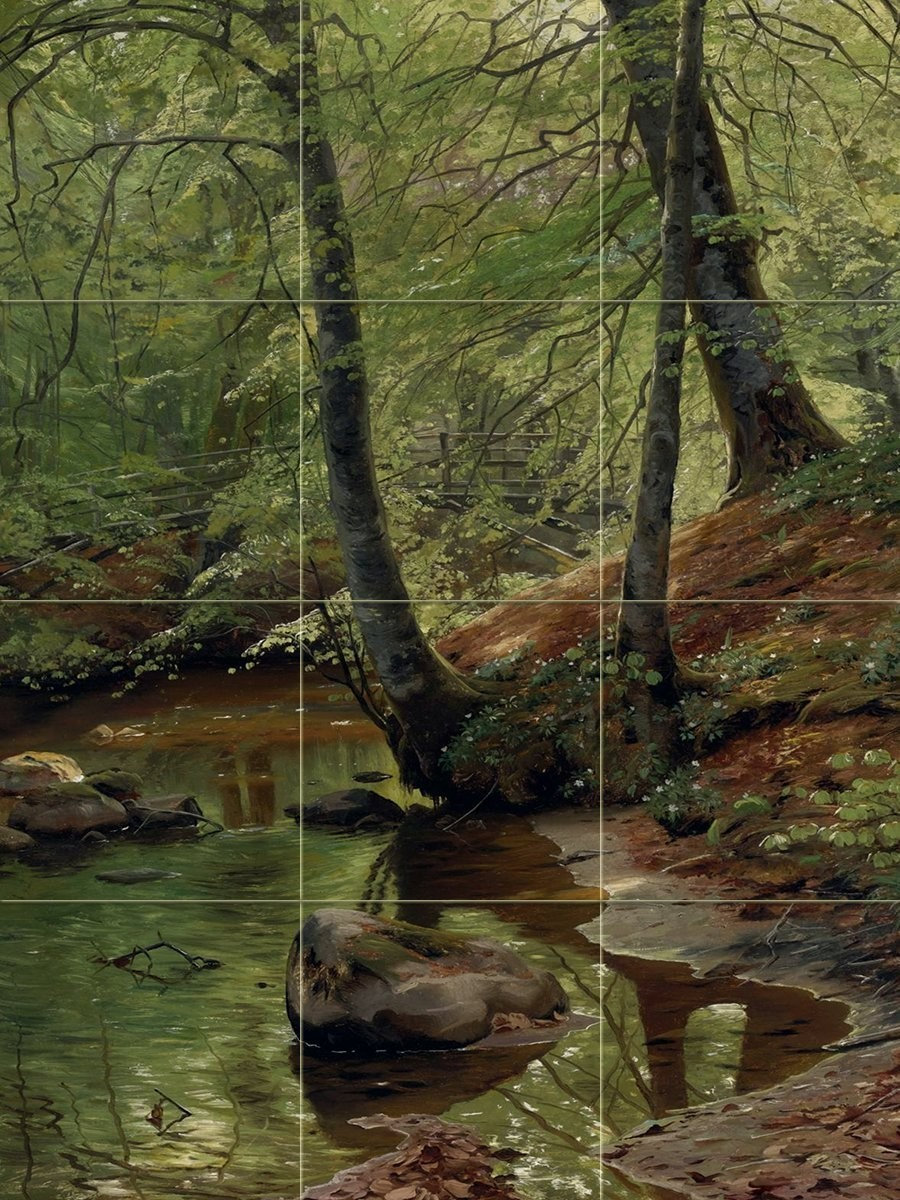 Tile Mural Forest Stream Kitchen Bathroom Wall Backsplash, 6" Ceramic ...