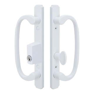 Embassy Brass Sliding Door Active Trim Handle Set, Keyed, 1-3/4" Thick ...