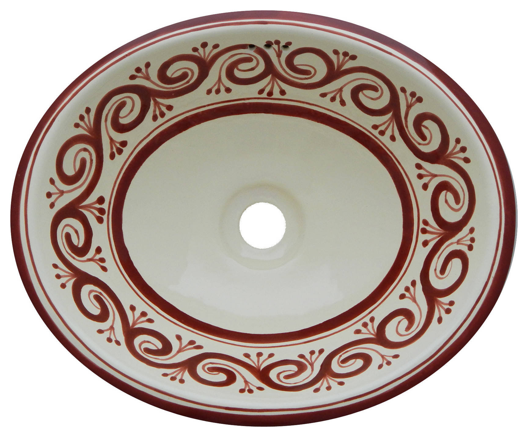 Mexican Talavera Ceramic Hand Painted Bathroom Oval Sink - Contemporary ...