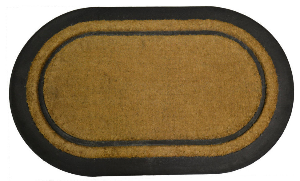 York Oval Coir Brush Mat - Contemporary - Doormats - by Imports Decor ...