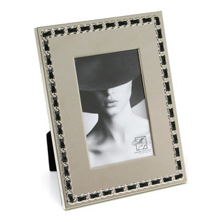 Cosmo Nickel Plated And Black Pu Woven Frame, 4"x6" - Contemporary ...