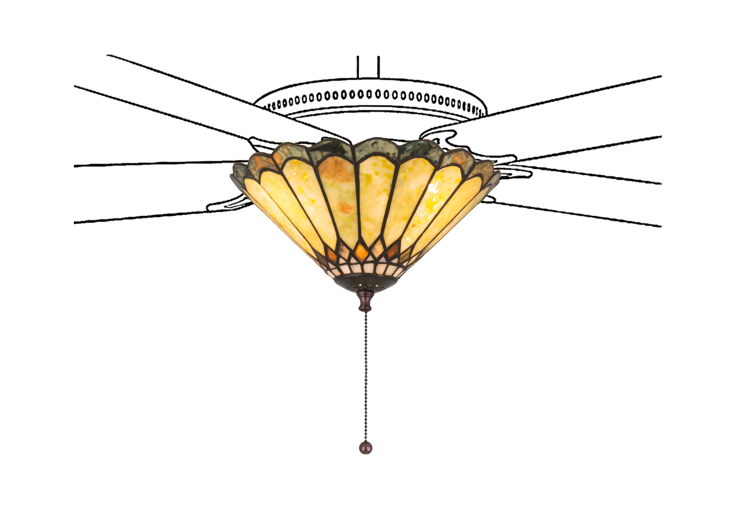 12W Carousel Jadestone Fan Light Fixture - Craftsman - Ceiling Fan ...