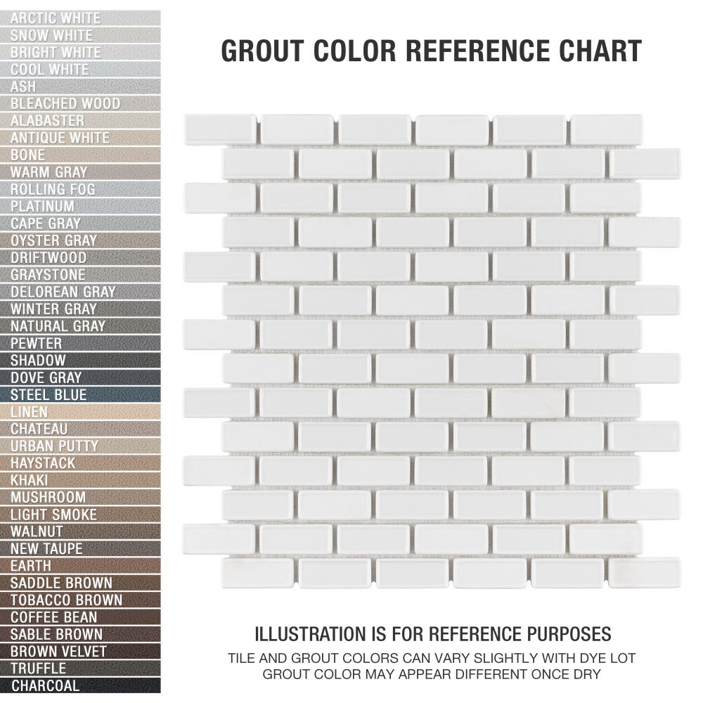 Expressions Recessed Subway White Glass Floor and Wall Tile ...