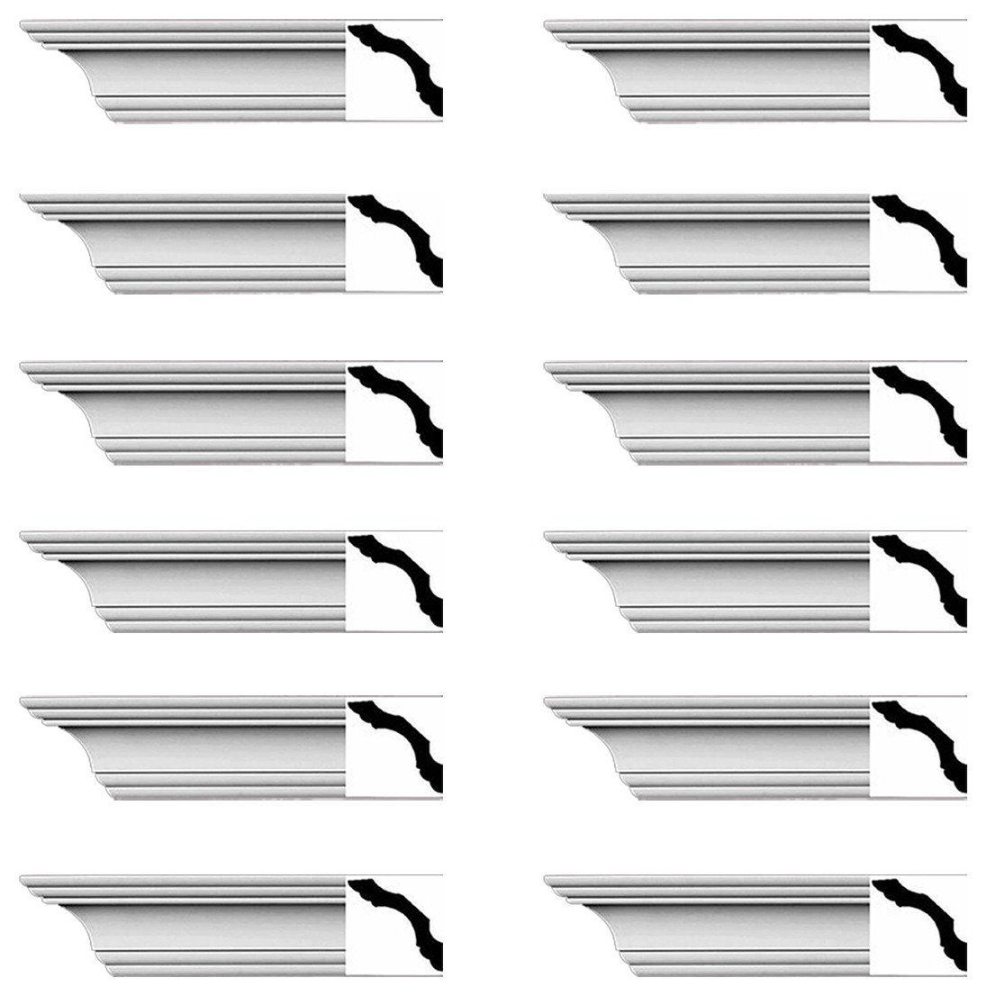 Simple Cornice White Urethane Northbridge Design 12 Pieces Totaling ...