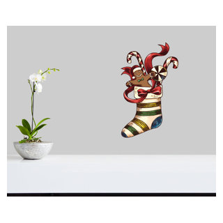 Christmas Stocking Vinyl Wall Decal ChristmasStockingUScolor013, 36 in ...
