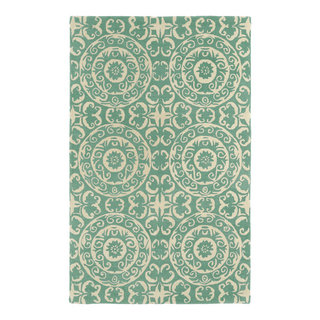 Kaleen Tara Rounds Collection Light Mint Area Rug 3'9"x3'9 ...