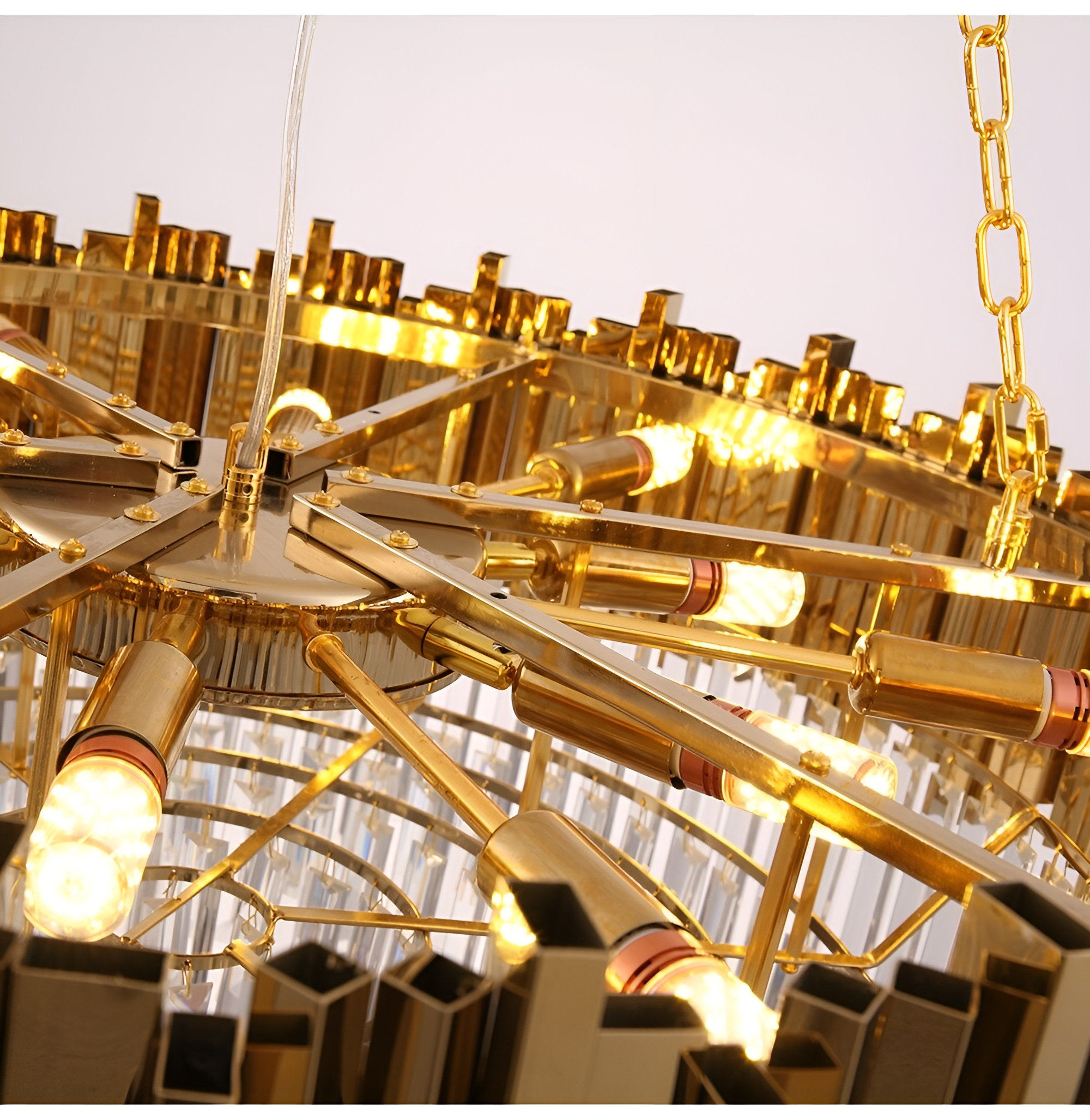 Beausoleil | Empire Gold Crystal Chandelier For Stairway, Dia 35.4'' 3 ...