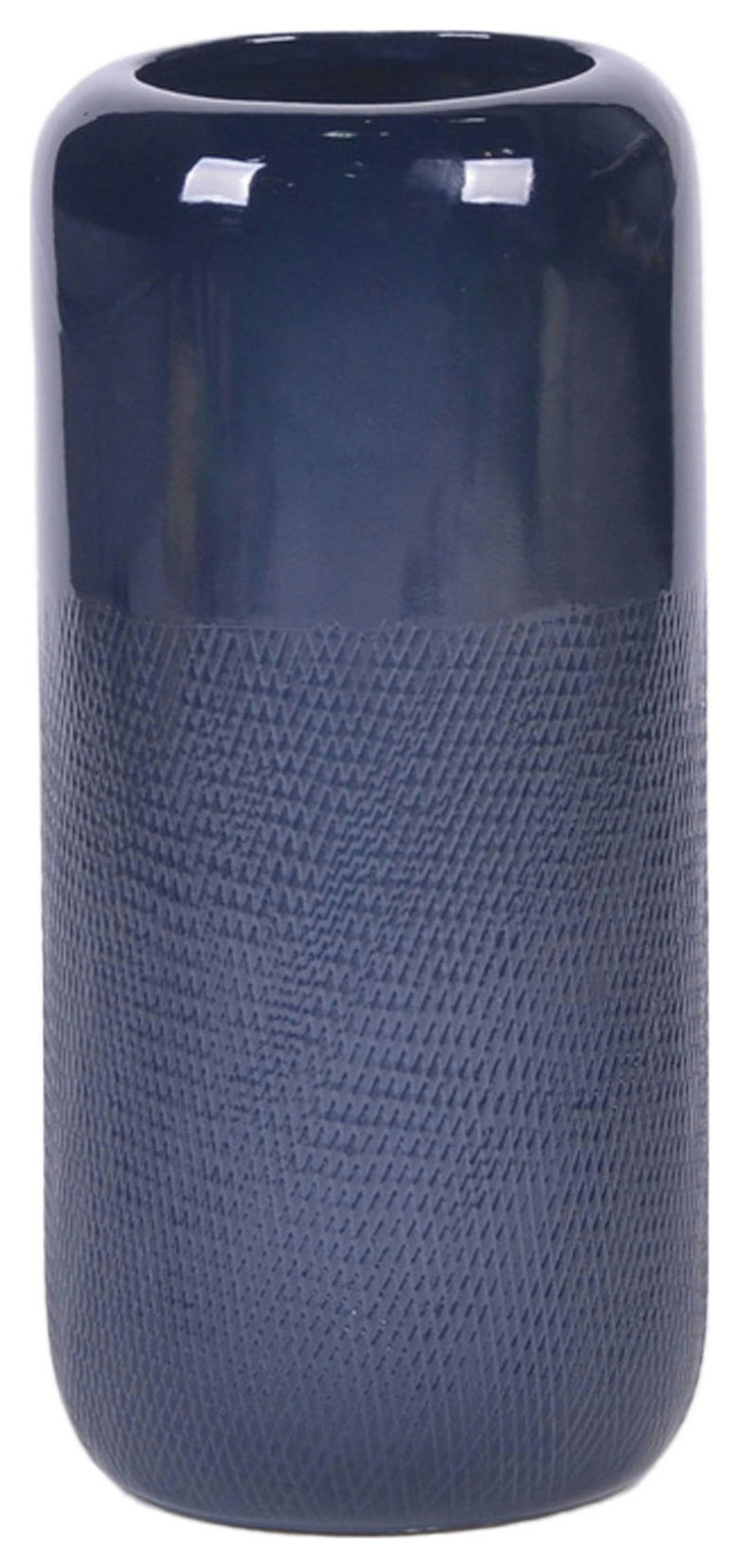 Cer, 12"h Grooved Vase, Navy Blue - Contemporary - Vases - by Beyond ...