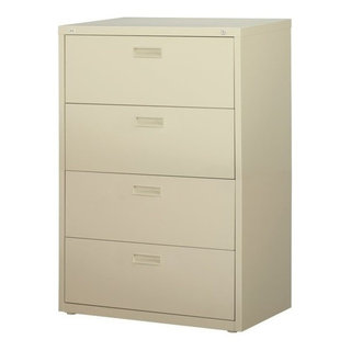 Scranton & Co 30" 4-Drawer Modern Metal Lateral File Cabinet in Beige ...