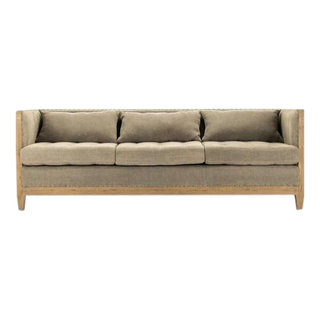 Sand Cotton Linen Vert Sofa - Transitional - Sofas - by EuroLuxHome | Houzz