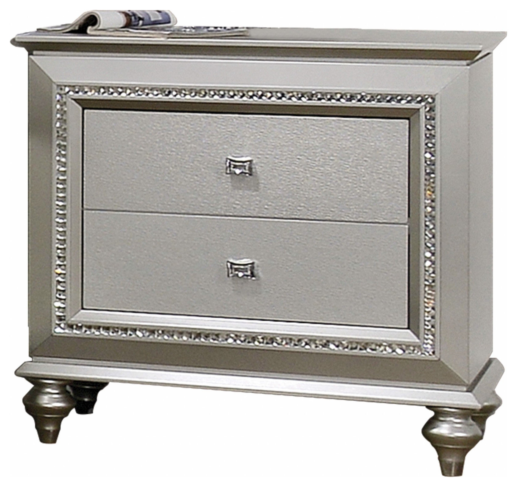 30" Champagne Mirrored Nightstand - Traditional - Nightstands And ...