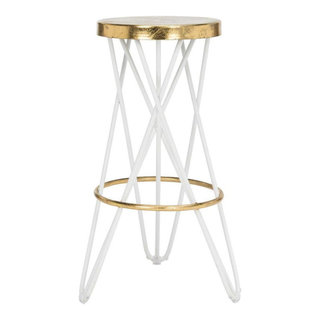 Lorna Gold Leaf Bar Stool, Fox3254A - Contemporary - Bar Stools And ...