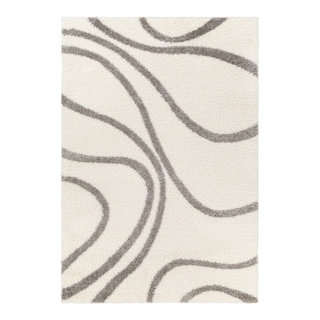 Cloudy shag CDG-2300 Machine Woven Area Rug, 5'3" x 7' - Contemporary ...