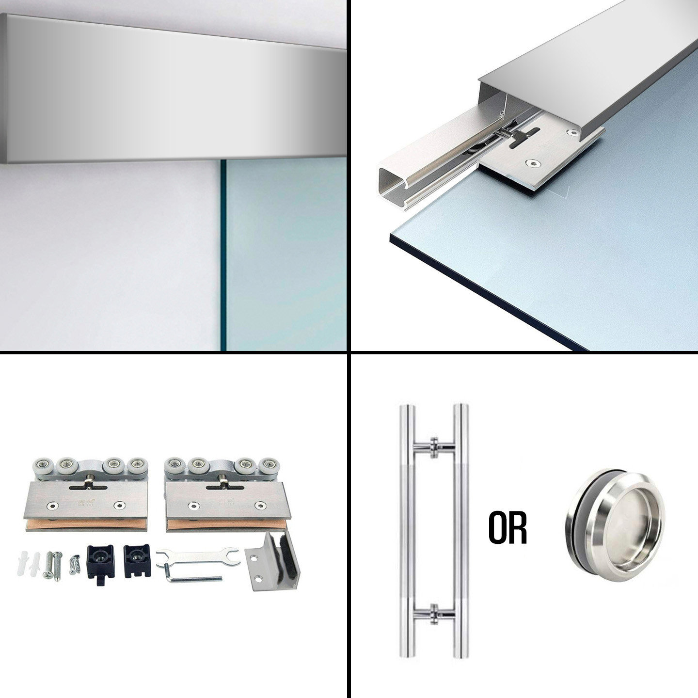 ALU100 Full Private Double Leaf Sliding Door, 94"x84" - Contemporary ...