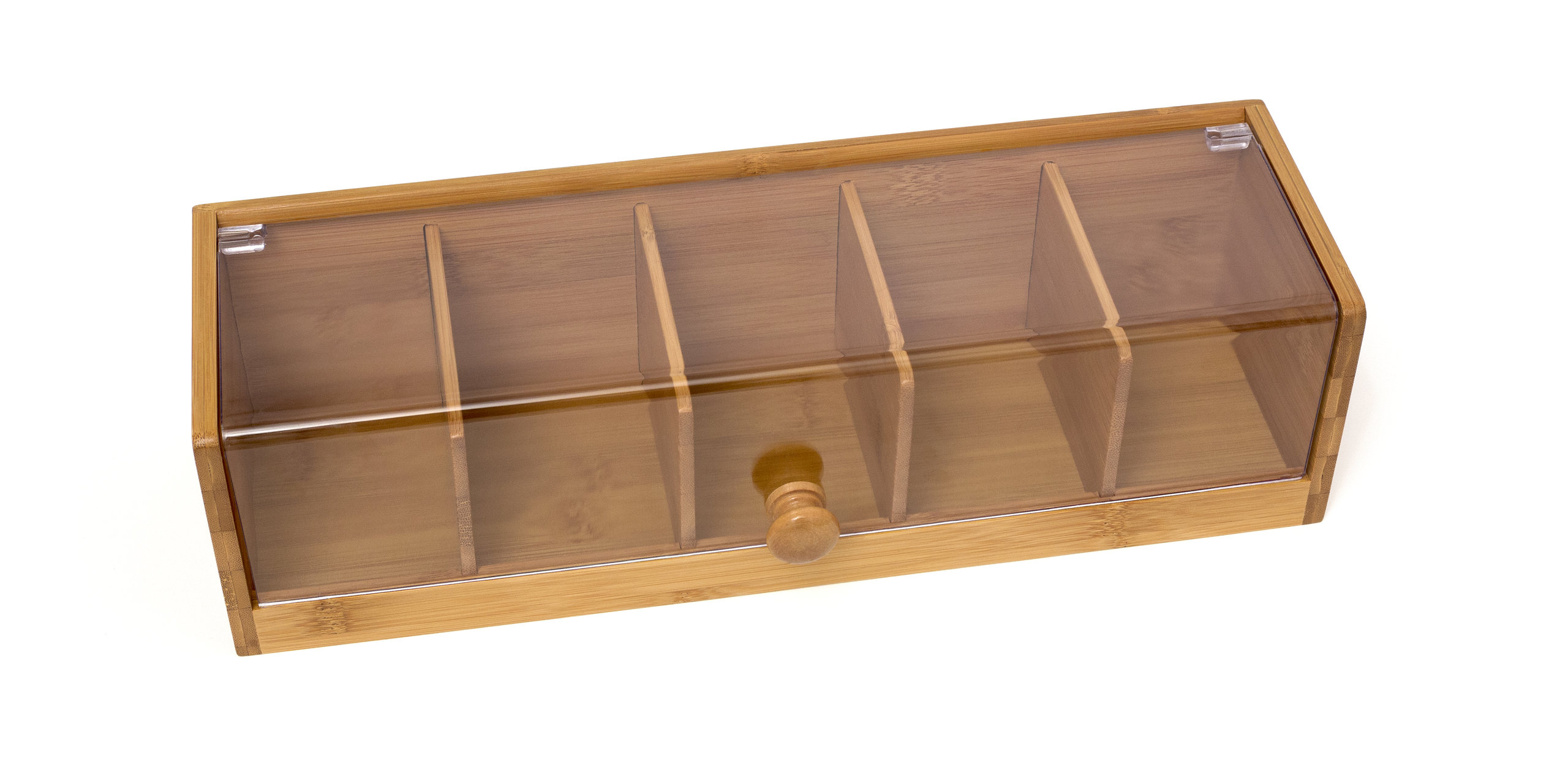 Lipper International Bamboo Tea Box with Acrylic Cover - Contemporary ...