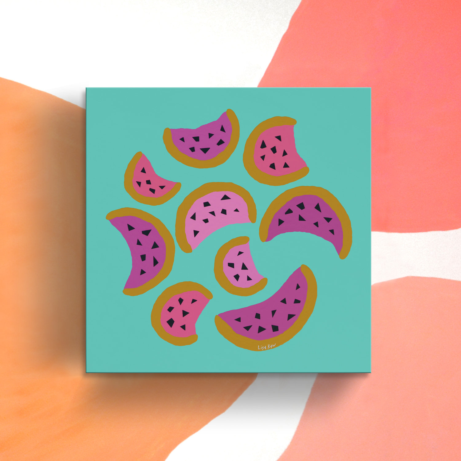 Watermelon Fiesta Wrapped Canvas Tropical Wall Art, 20"x20 ...