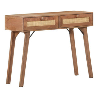 vidaXL Console Table Wooden Entryway Table Narrow Side Table Solid ...