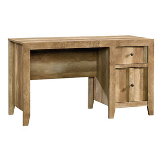 Spacious Desk, Rustic Design With Large Top and 2 Storage Drawers ...