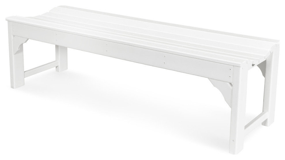 Polywood Traditional Garden 60" Backless Bench - Beach Style - Outdoor ...