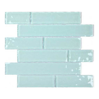 Mosaic Subway Glass Tile - Blue Green Glossy - Contemporary - Mosaic ...