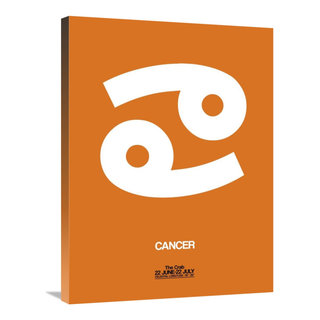 "Cancer Zodiac Sign White on Orange" Fine Art Print, 24" x 32" - Modern ...