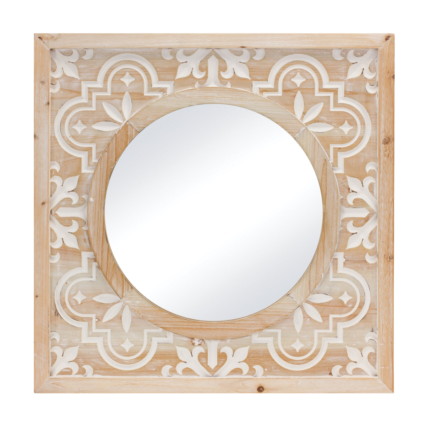 Wall Mirror 23.25"SQ Wood/MDF/Glass - Mediterranean - Wall Mirrors - by ...