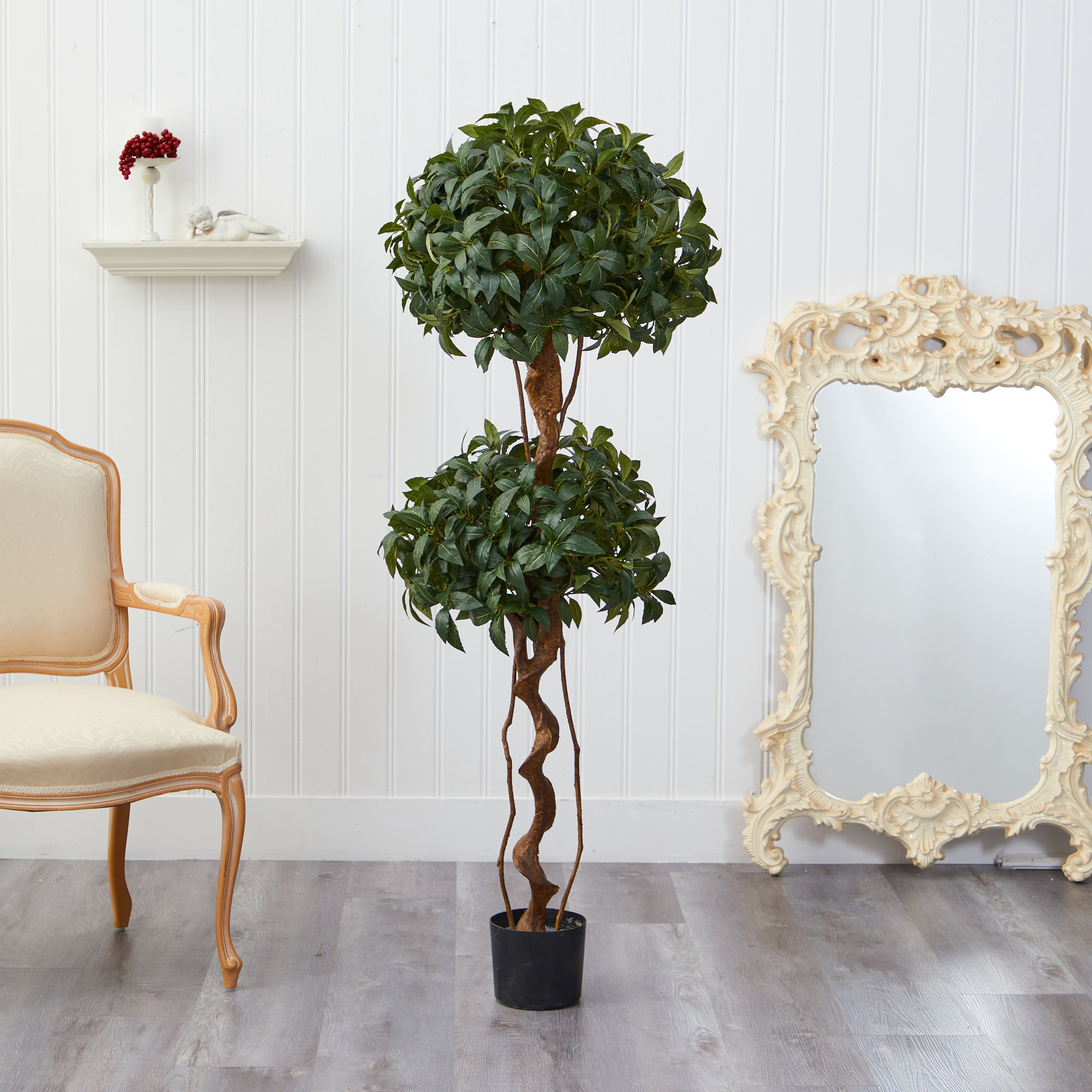 5' Sweet Bay Double Ball Topiary Artificial Tree - Modern - Artificial ...