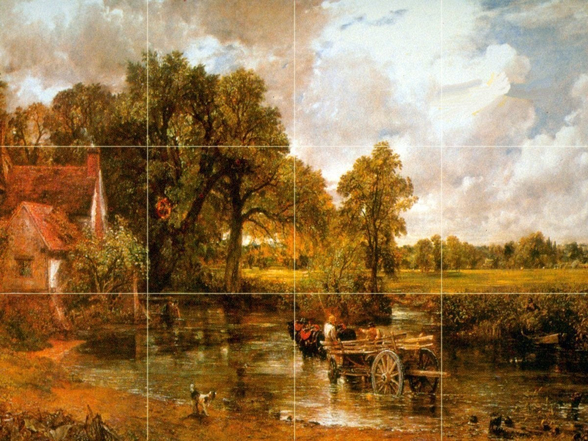 Tile Mural, Hay Wain Backsplash, 4.25" Ceramic, Glossy - Farmhouse ...