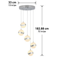 Artika Wavey LED Integrated Pendant Light Fixture, 5-Light ...