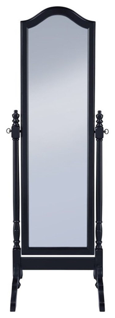 Coaster Contemporary Wood Cheval Mirror with Arched Top in Black ...