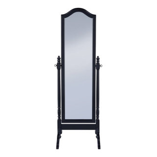 Coaster Contemporary Wood Cheval Mirror with Arched Top in Black ...